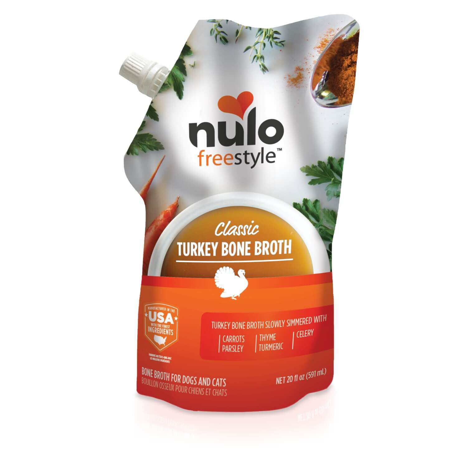 Nulo Freestyle Turkey Bone Broth Dog & Cat Food Topper 20oz | Pet ...