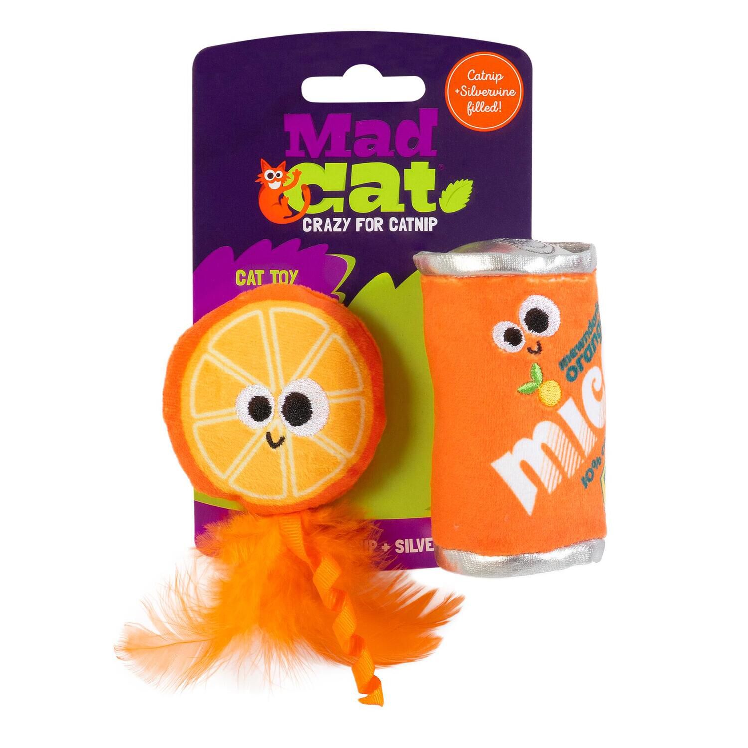 Mad Cat Orange Soda And Mouse Catnip Cat Toy, 2 Pack 1ea | Pet Supermarket