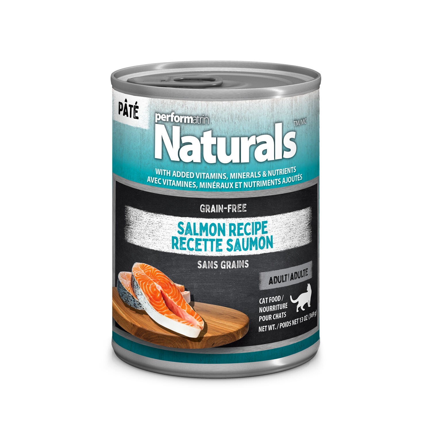 Performatrin Naturals Salmon Recipe Pate Adult Wet Cat Food, 13Oz 13oz ...