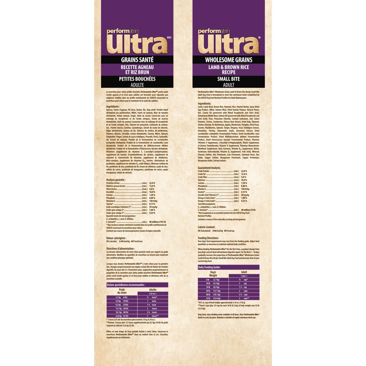 Performatrin Ultra Wholesome Grains Lamb & Brown Rice Recipe Small Bite ...