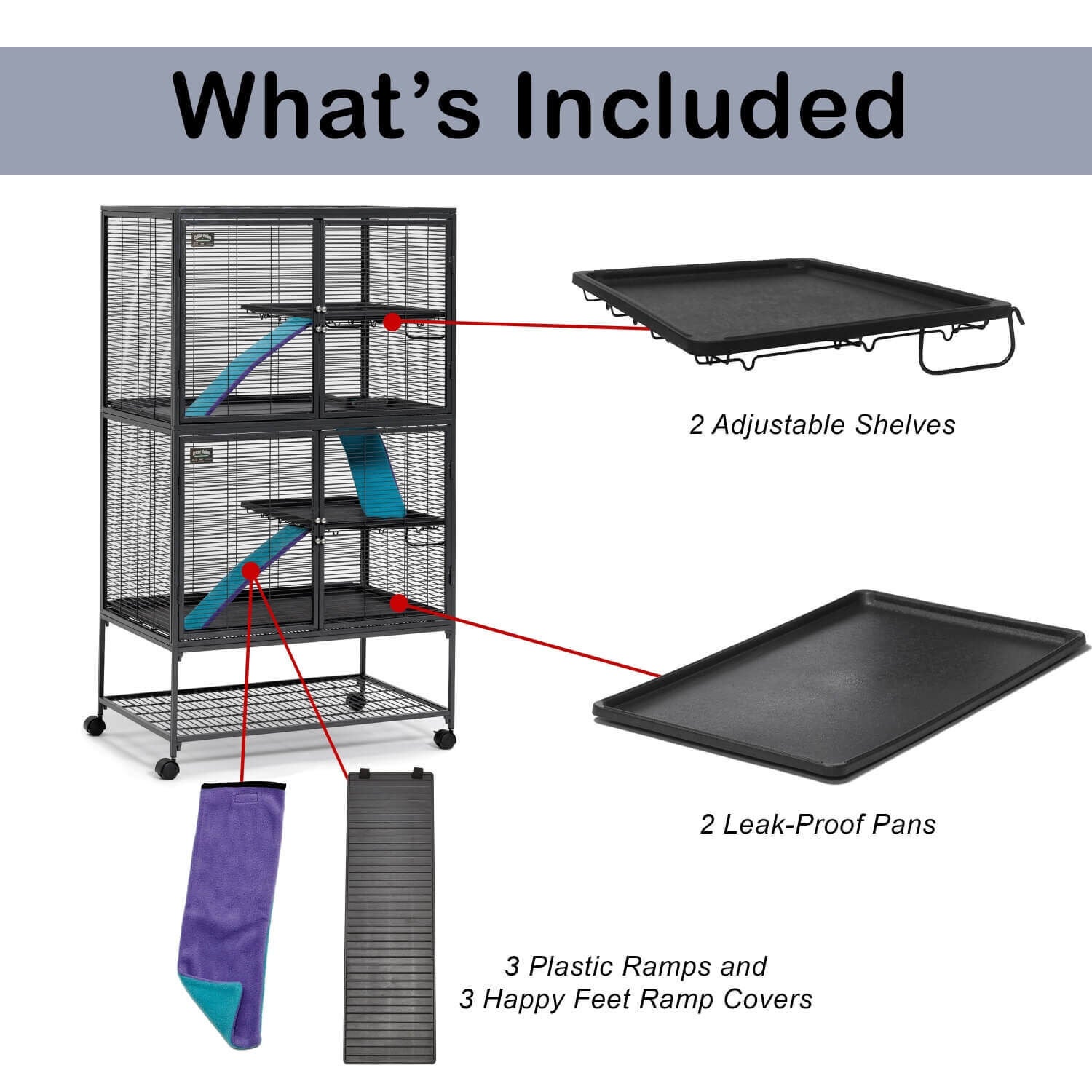 Midwest Critter Nation Small Animal Habitat, Double Unit W/ Stand 1ea ...