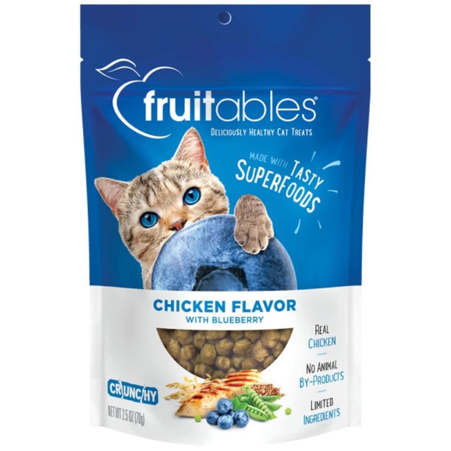 Fruitables Crunchy Chicken & Blueberry Cat Treats | Pet Supermarket