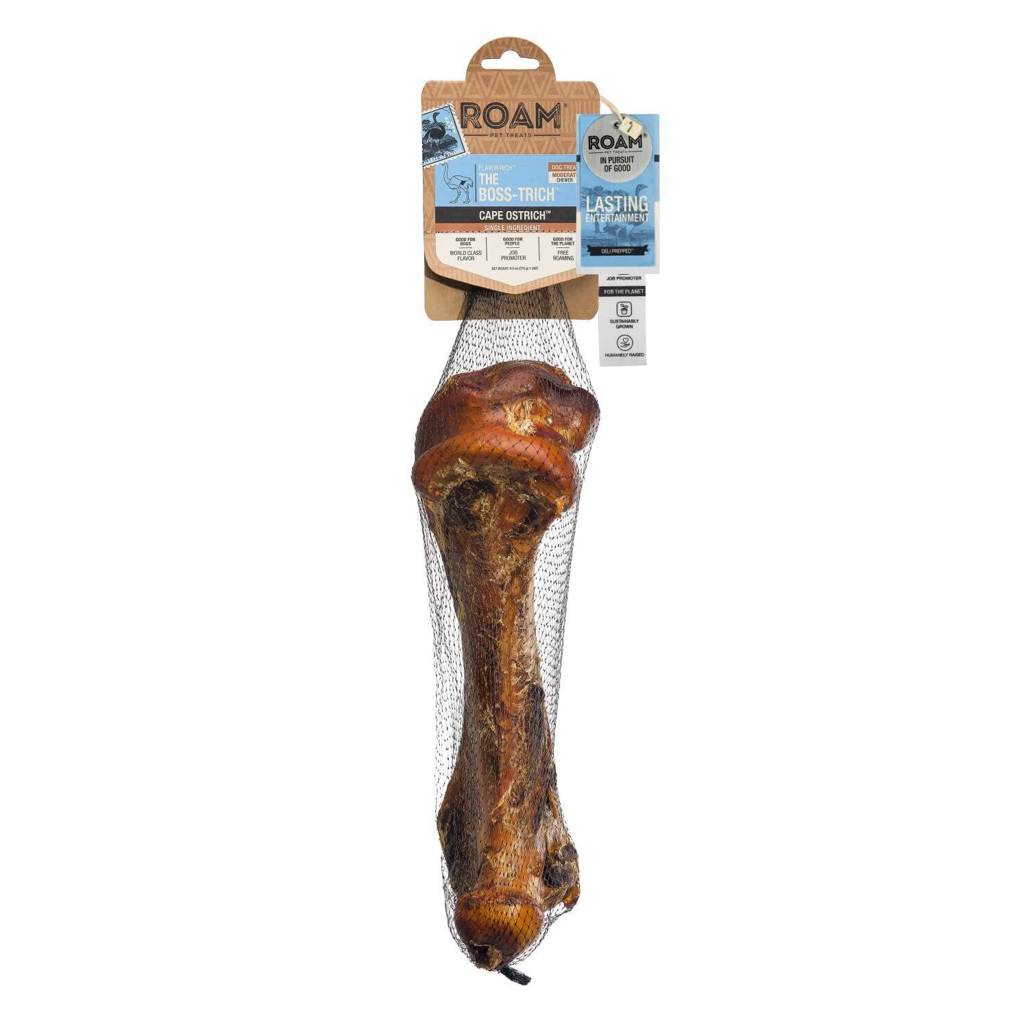 Roam The Boss-Trich Large Ostrich Bone Dog Treat | Pet Supermarket