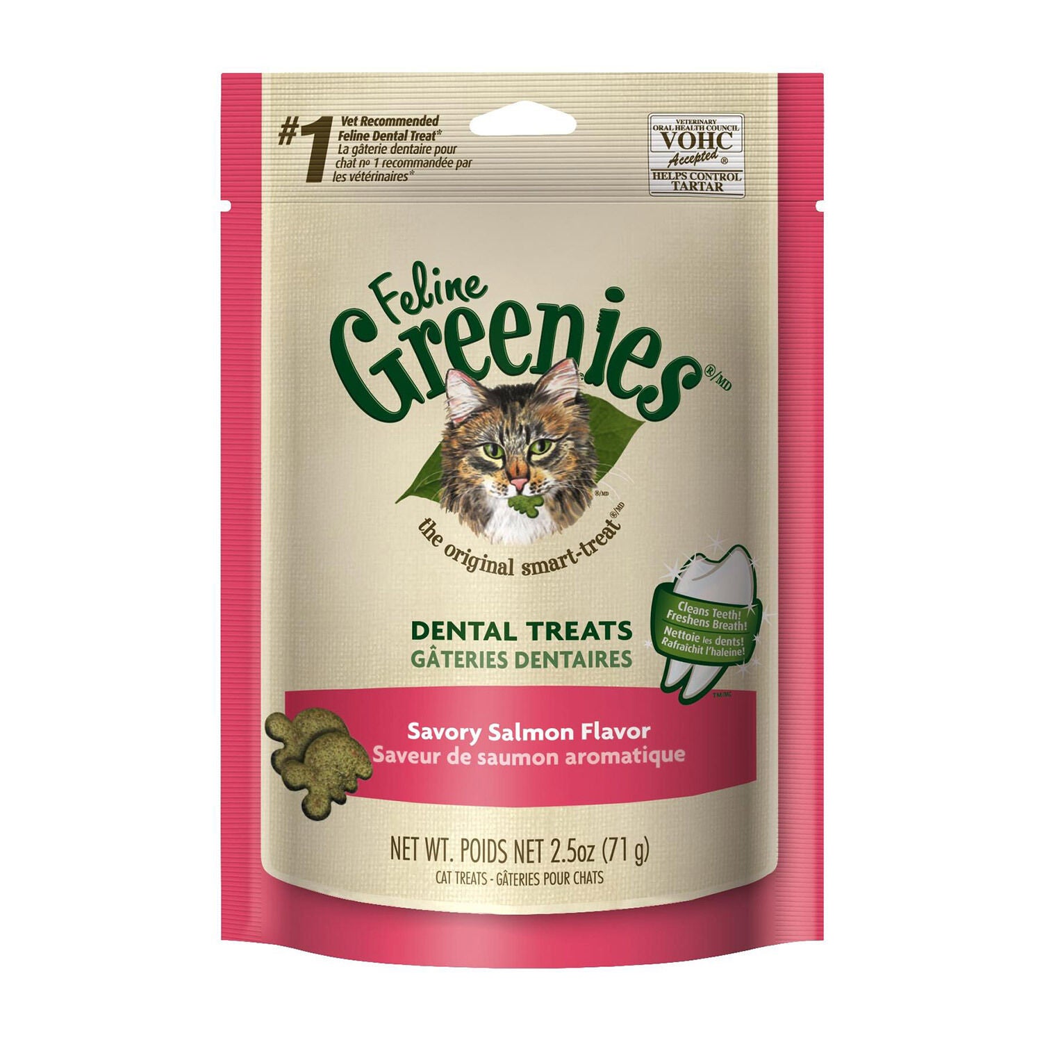 Greenies Feline Adult Cat Dental Treats, Savory Salmon, 9.75Oz 9.75oz ...