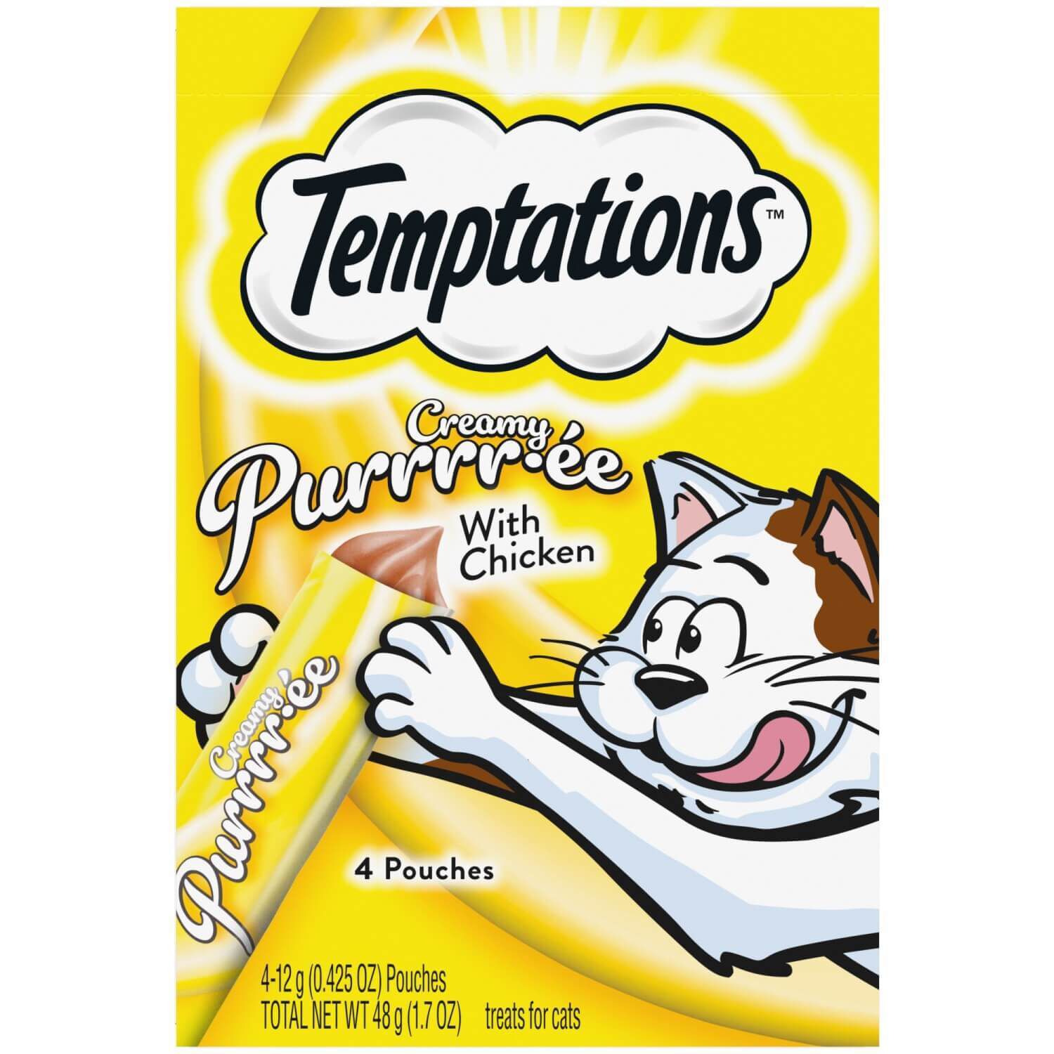 Temptations Creamy Puree With Chicken Lickable, Squeezable Cat Treats ...