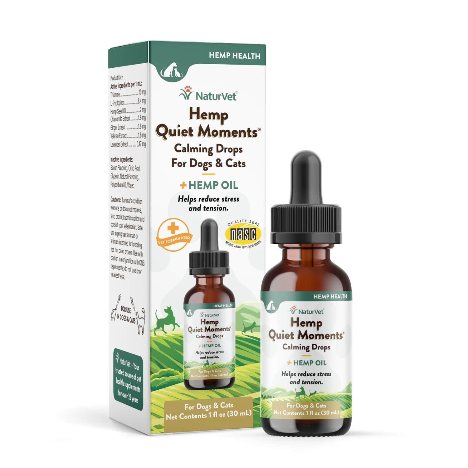 Naturvet Hemp Quiet Moments Calming Aid Drops For Dogs & Cats | Pet ...