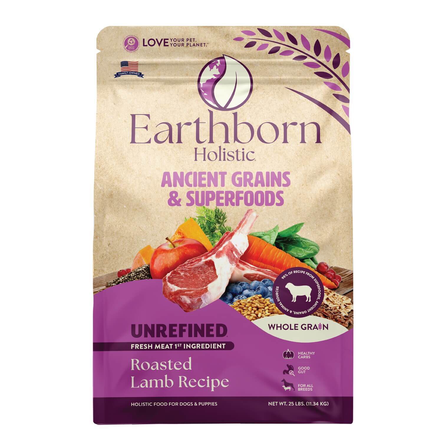 Unrefined Roasted Lamb | Earthborn Holistic Pet Food 25lb | Pet Supermarket