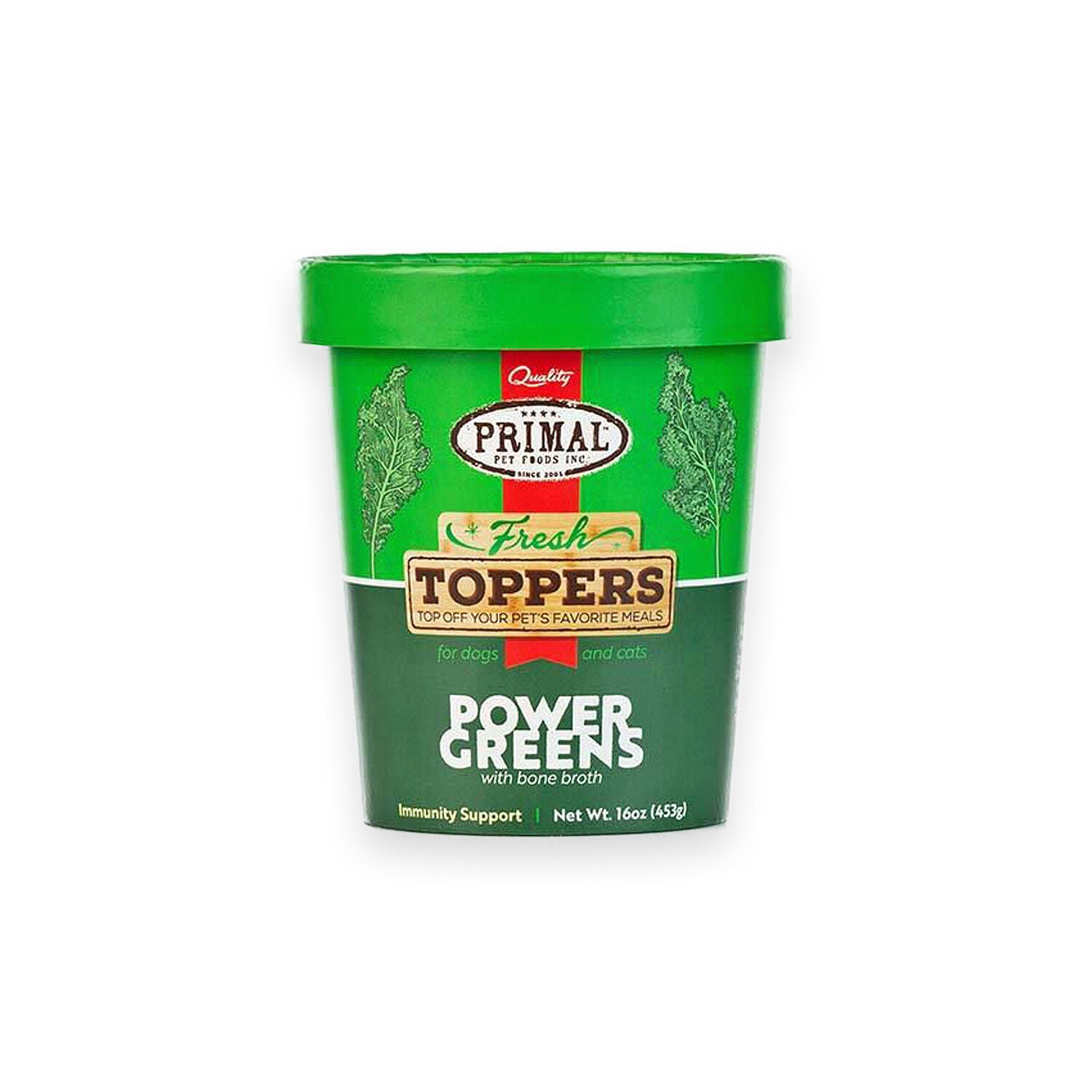 Primal Frozen Fresh Topper - Power Greens Dog - Cat Food Topper 16oz ...