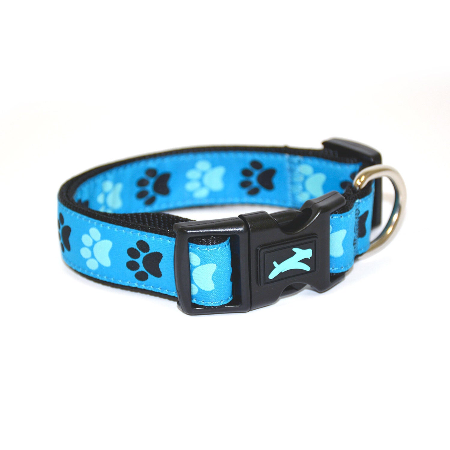 Nylon Adjustable Collar - Blue Paws | Pet Supermarket