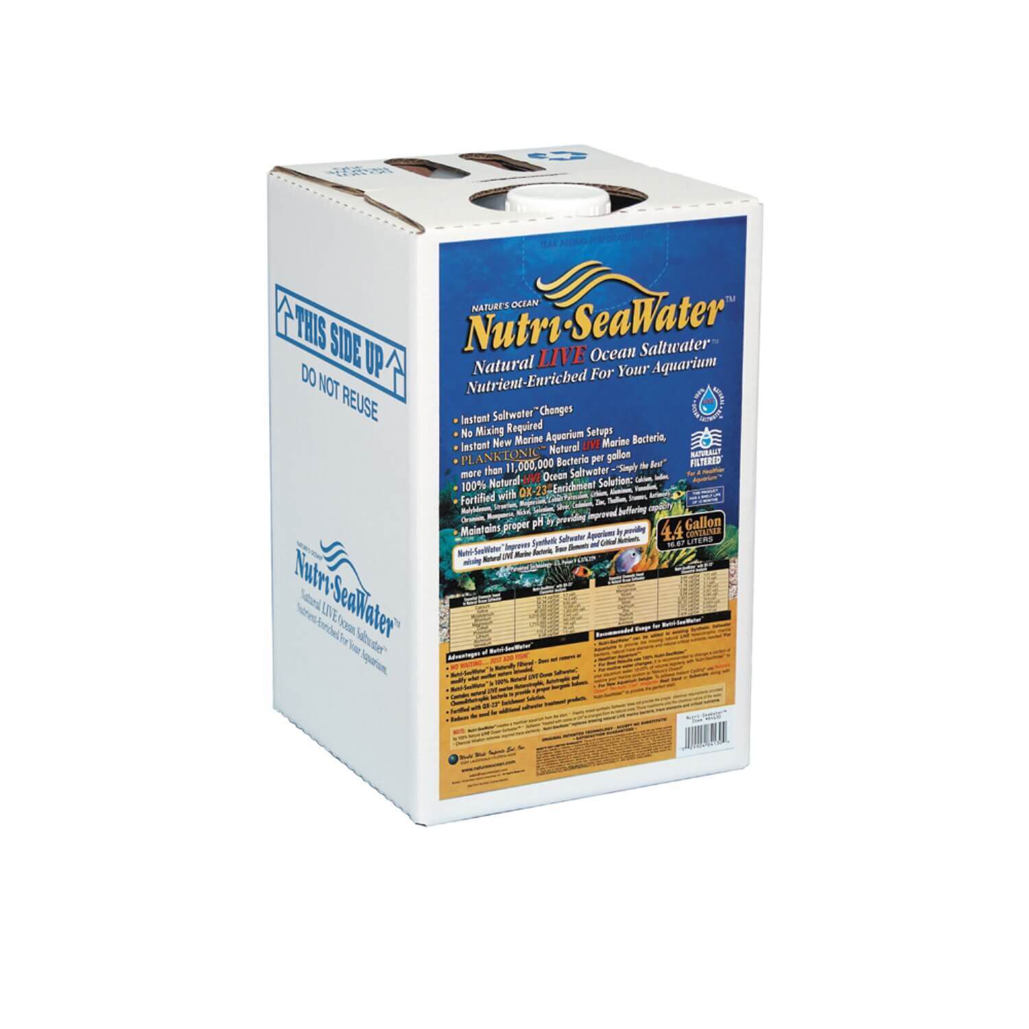 Nature's Ocean Nutri-Seawater Natural Live Ocean Saltwater 4.4gal | Pet ...
