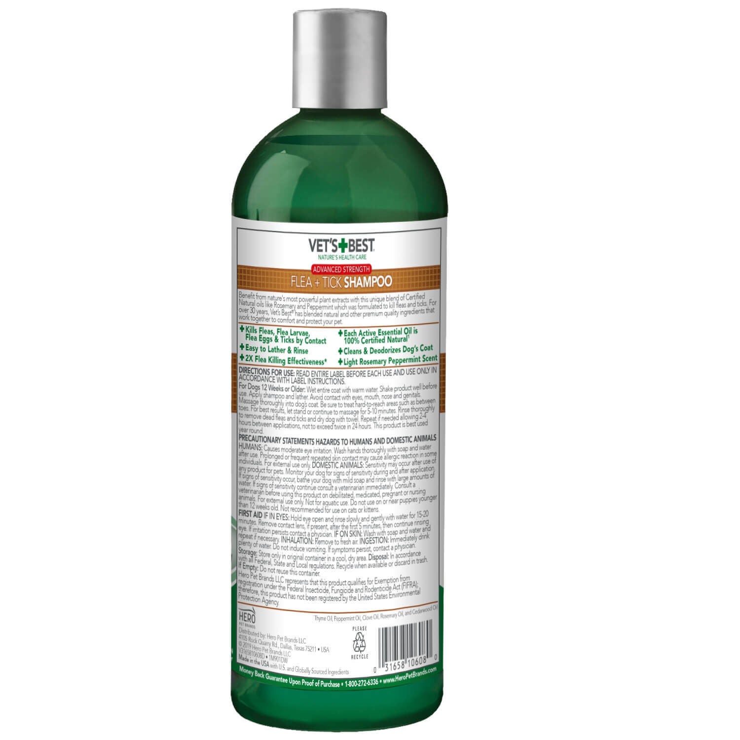 Flea & Tick Shampoo | Flea & Tick For Dogs | Vet’S Bes 12oz | Pet ...