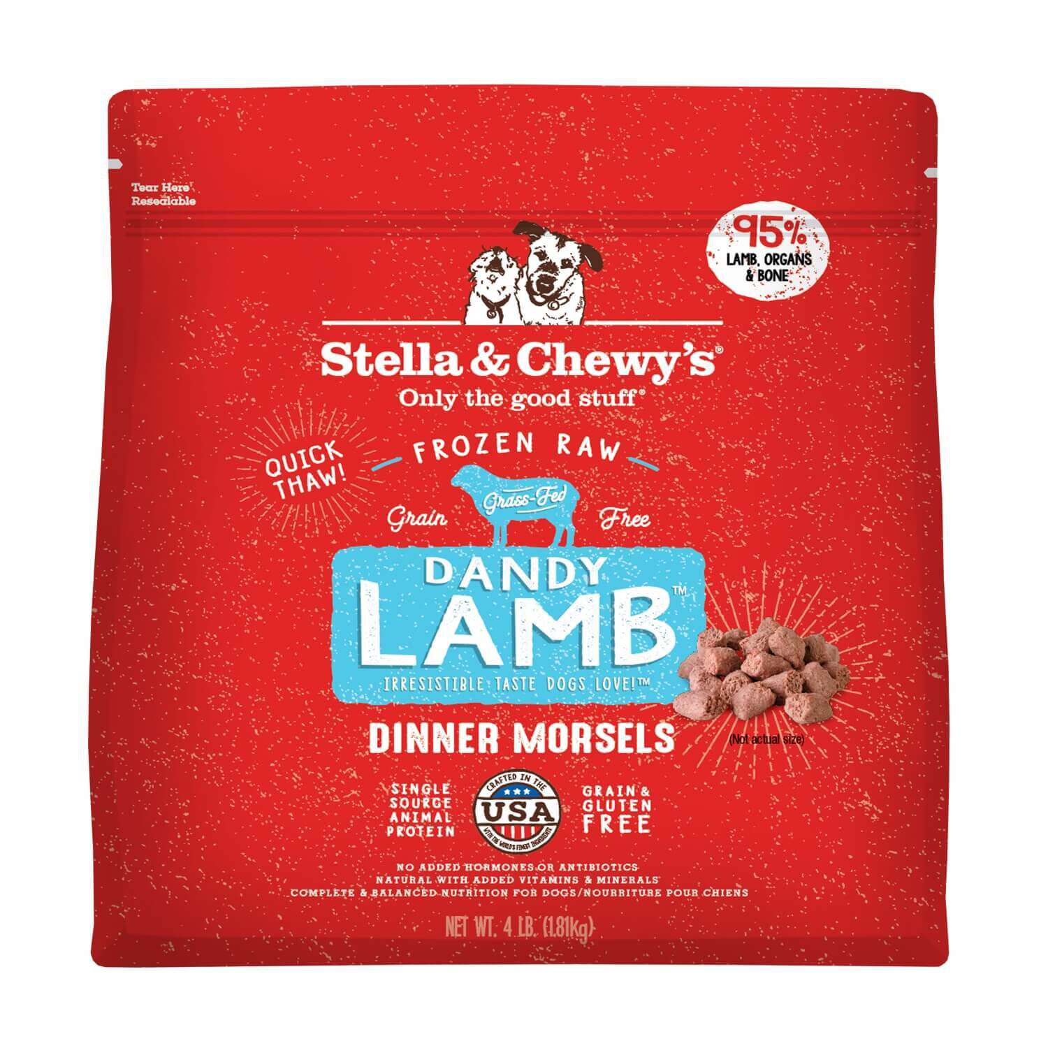 Stella & Chewy's Stella & Chewys Dandy Lamb Morsels Frozen Dog Food 4lb ...