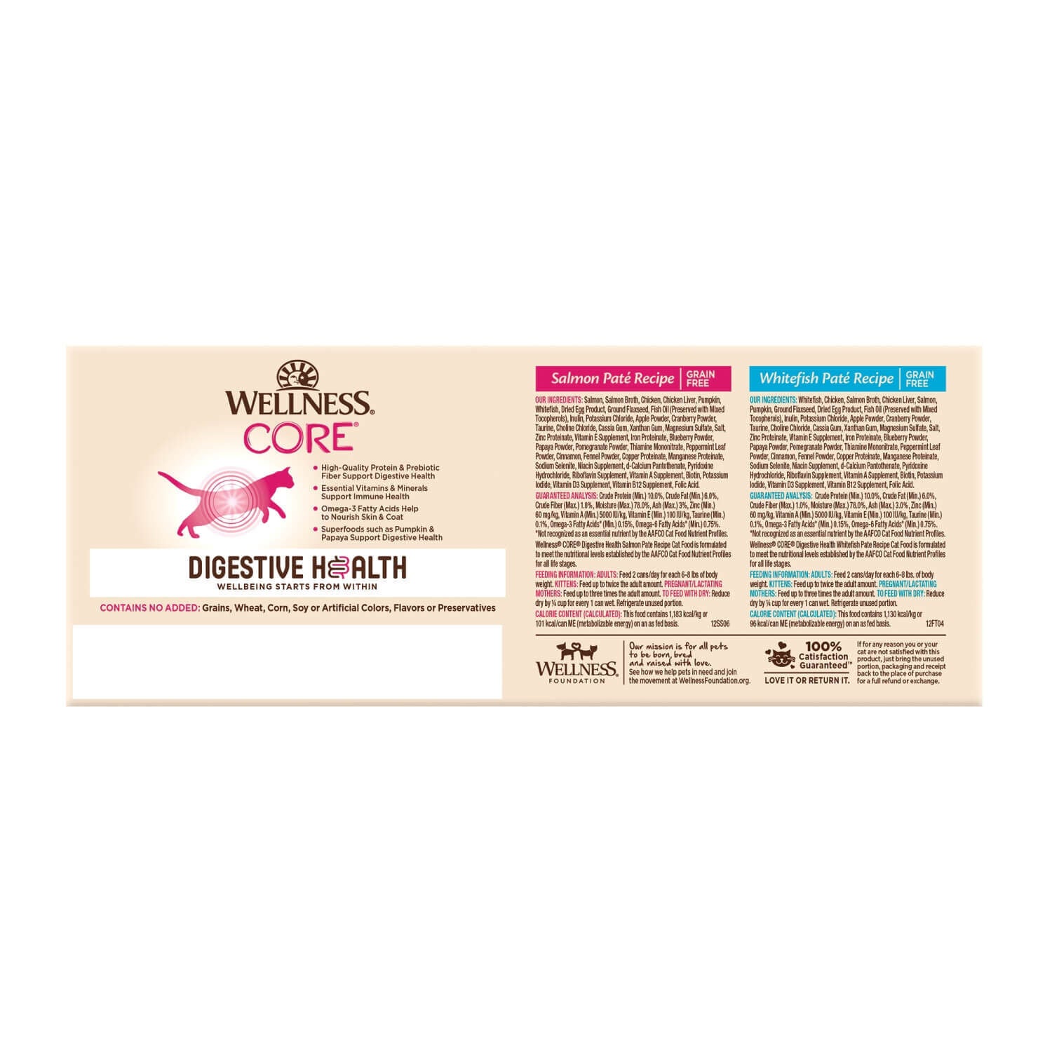 Wellness Core Digestive Health Salmon & Whitefish Pate Variety Pack Wet ...