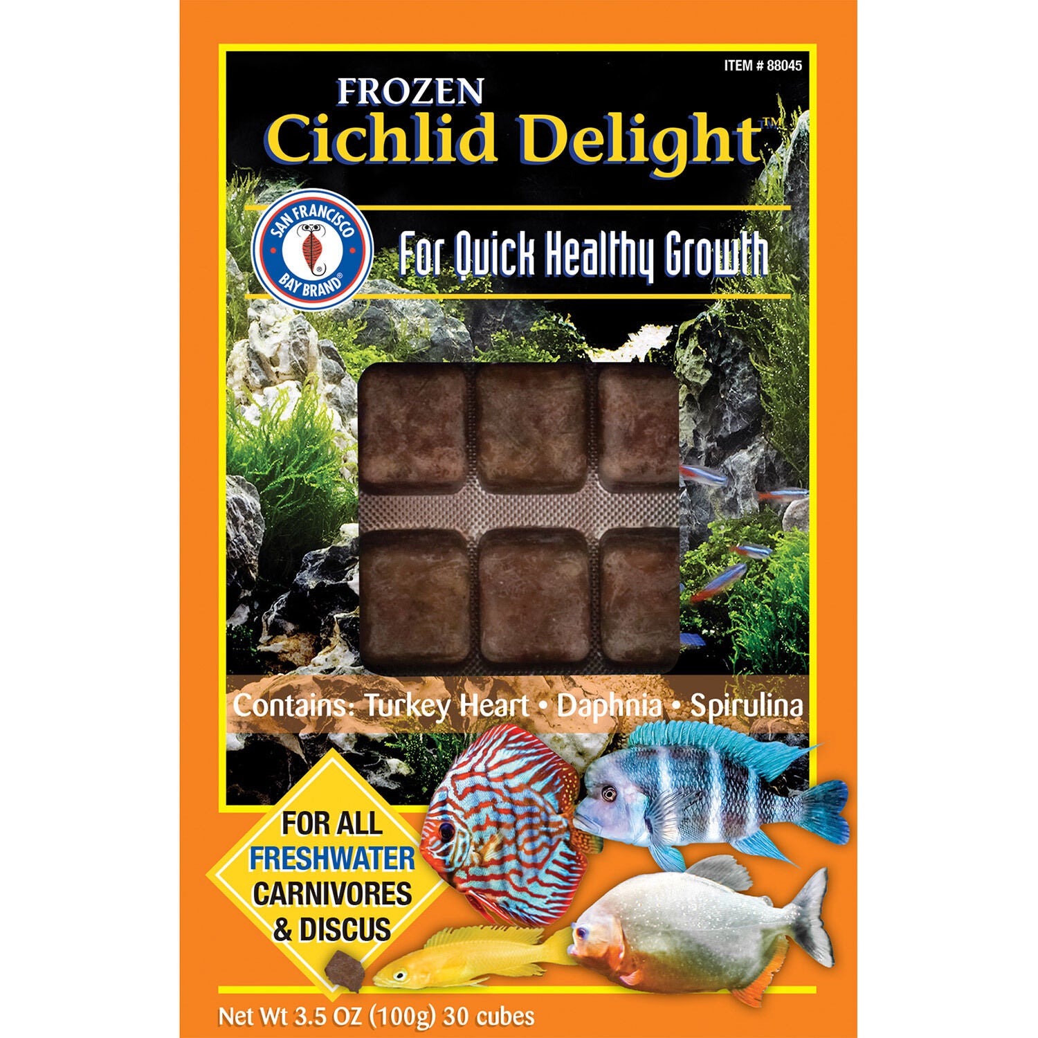 San Francisco Bay Frozen Cichlid Delight Discus Fish Food | Pet Supermarket