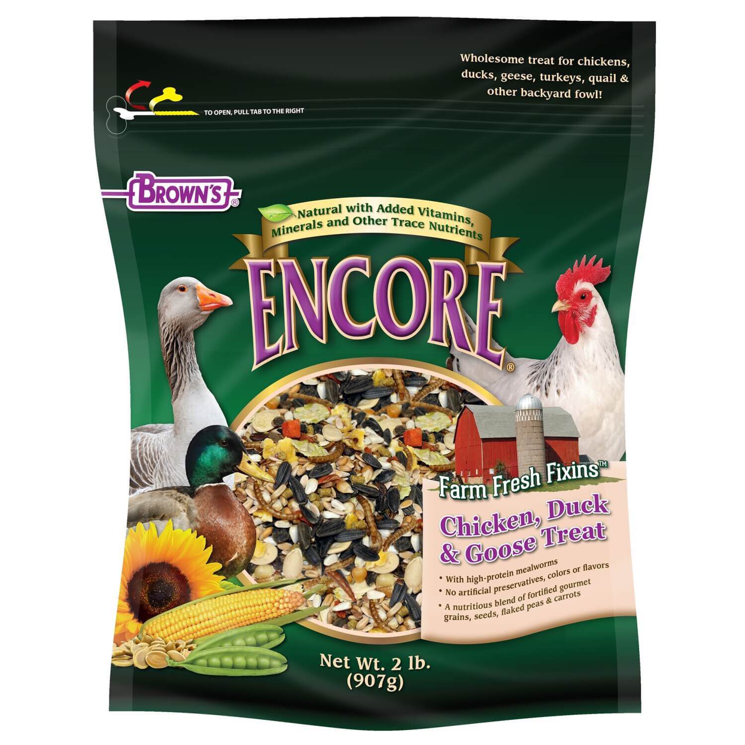 Brown's Encore Natural Farm Fresh Fixins Chicken, Duck, & Goose Treats ...