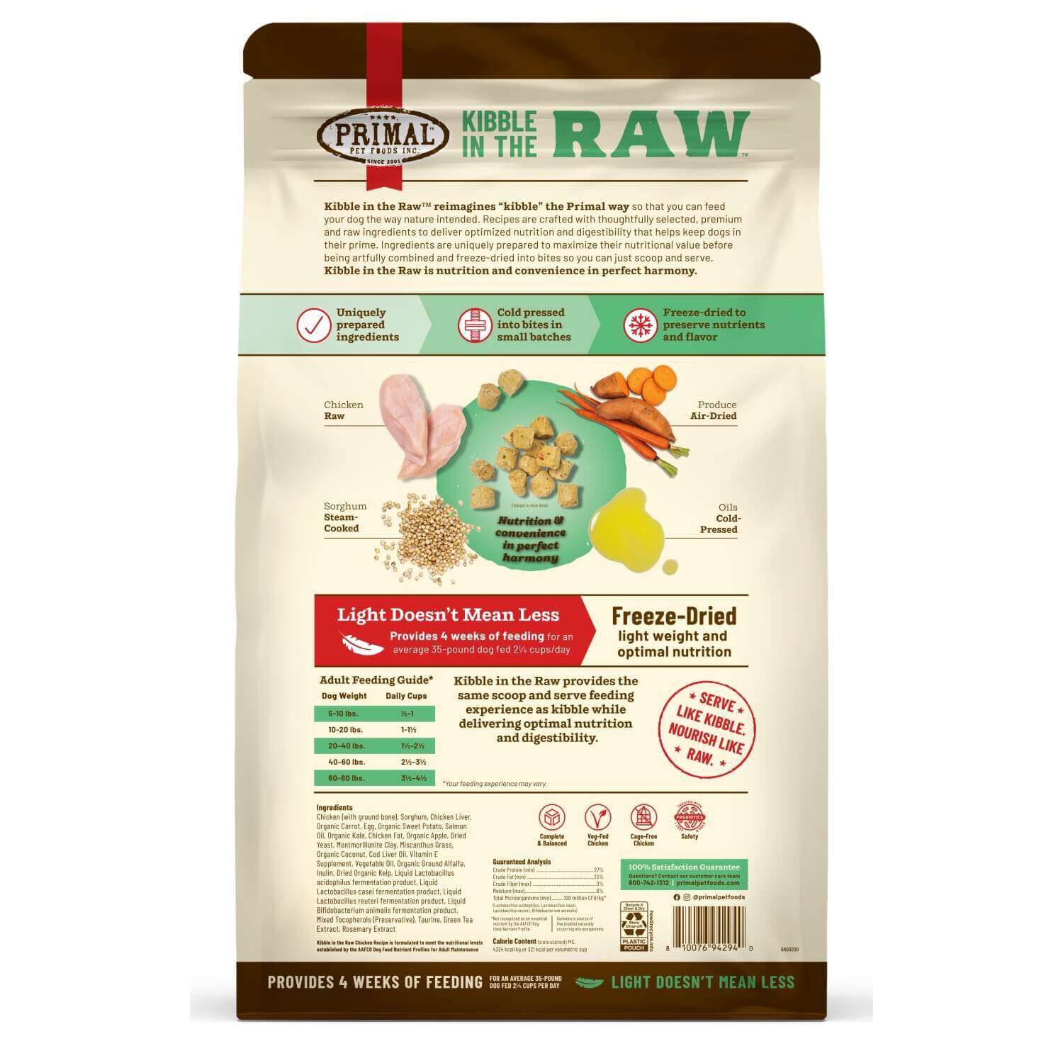 Primal Kibble In The Raw Chicken Recipe Freeze Dried Dog Food 9lb | Pet ...