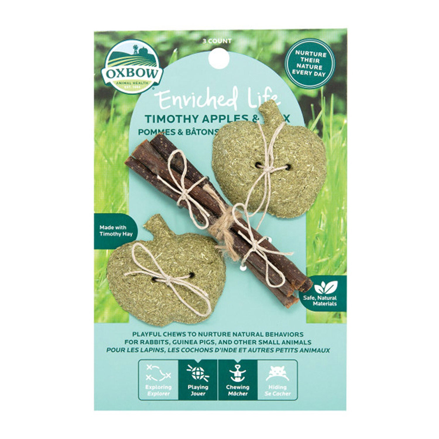 Oxbow Enriched Life Timothy Apples & Stix Toy For Small Animals | Pet ...