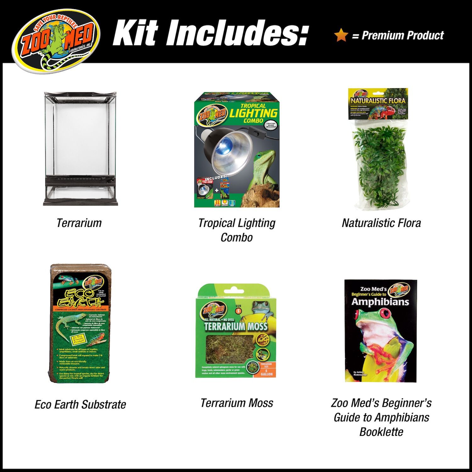 Zoo Med Naturalistic Terrarium Tropical Reptile Enclosure Starter Kit ...
