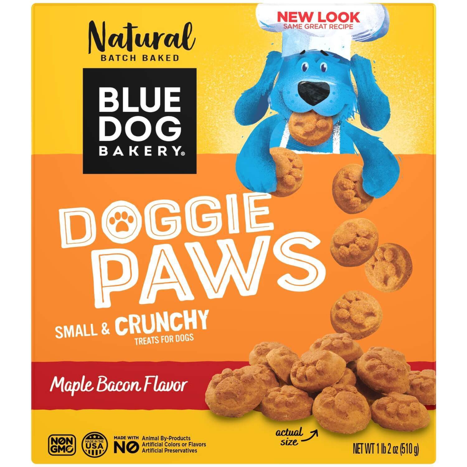 Blue Dog Bakery Doggie Paws Baked Crunchy Maple & Bacon Dog Treats ...