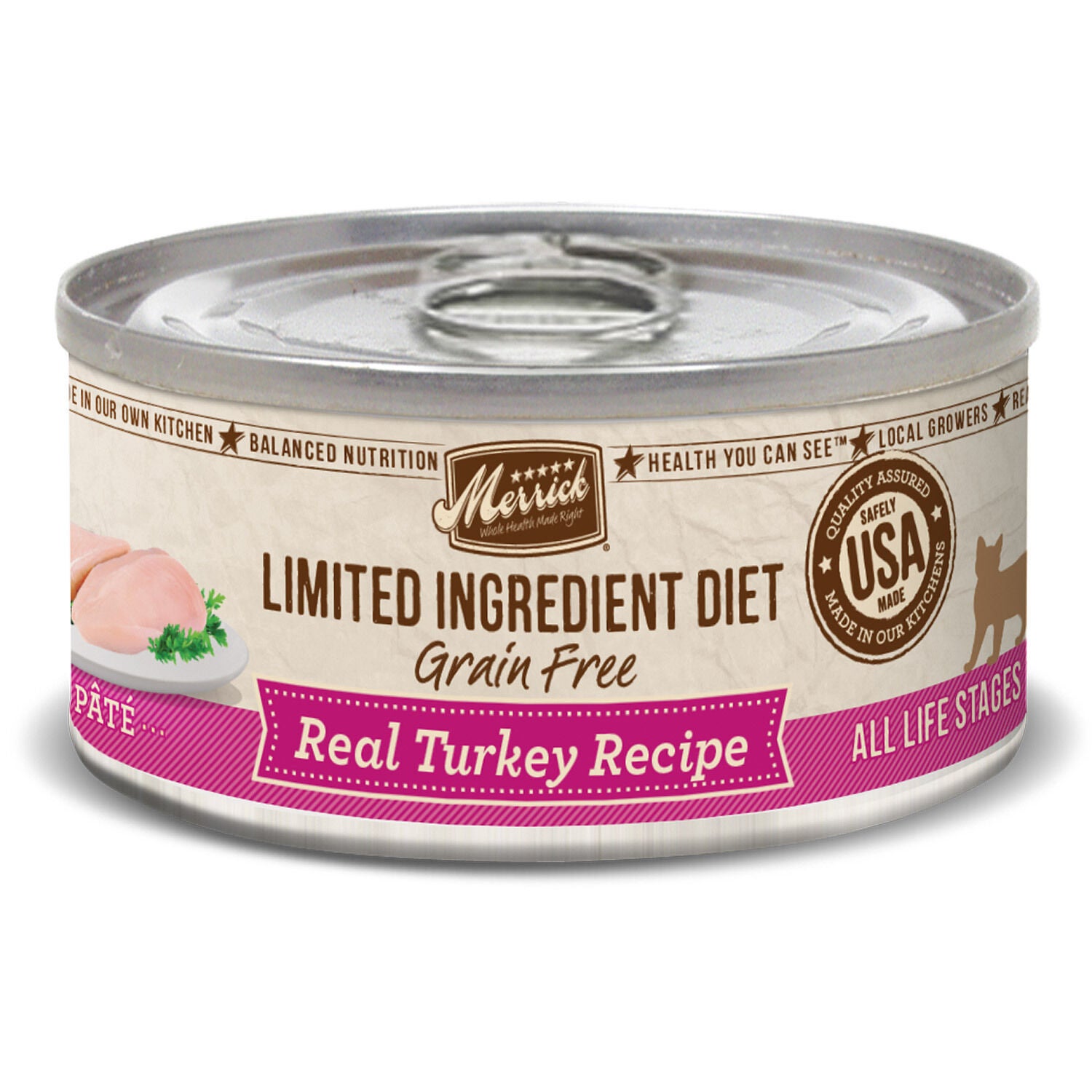 Merrick Limited Ingredient Diet Grain Free Real Turkey Recipe Pate Cat ...