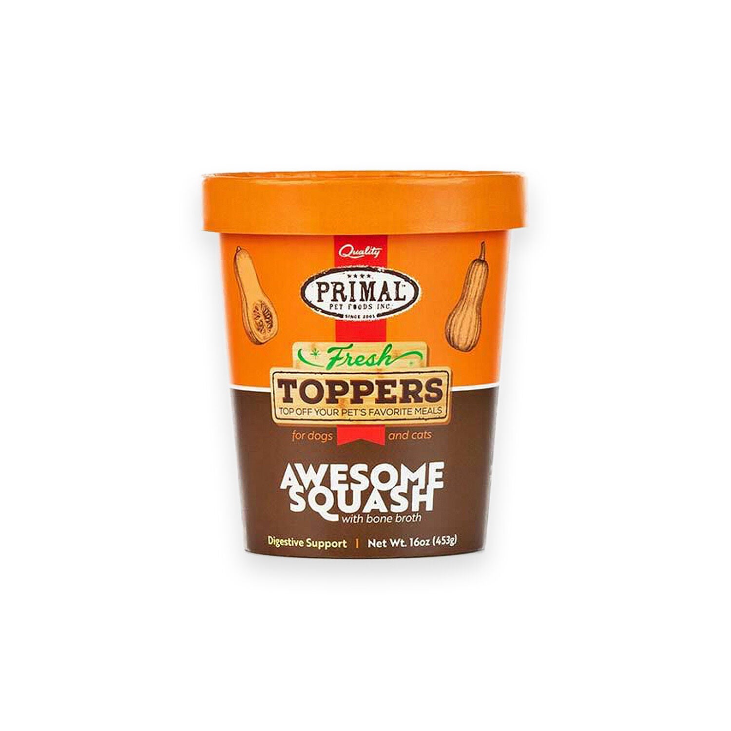 Primal Frozen Fresh Topper - Awesome Squash Dog - Cat Food Topper 16oz ...