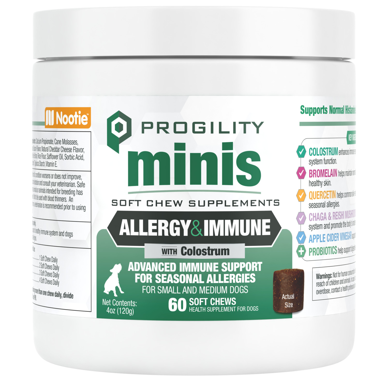Progility Mini Allergy & Immune Soft Chew Dog Supplement For Small ...