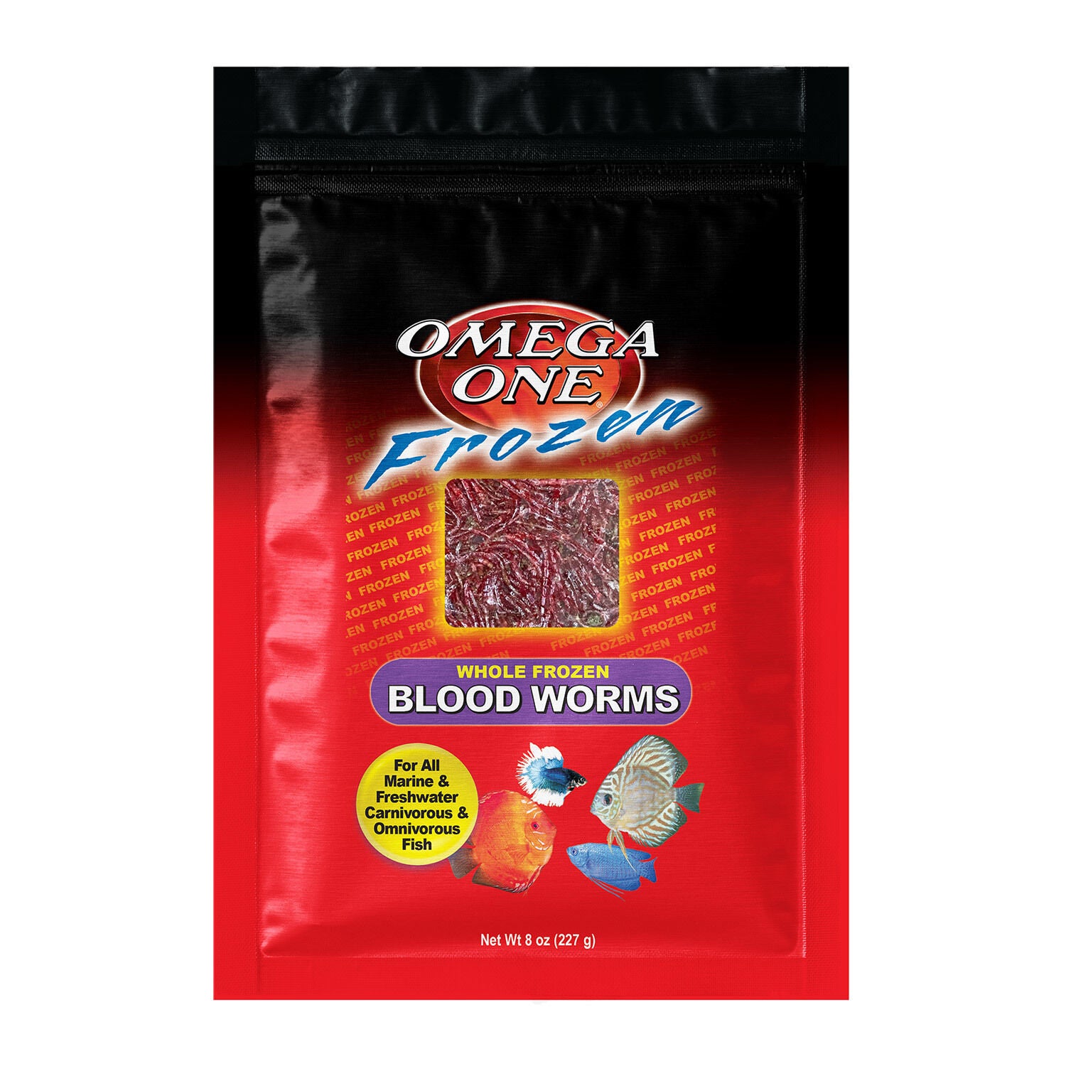 Omega-One Frozen Bloodworms Flat Pack Fish Food | Pet Supermarket