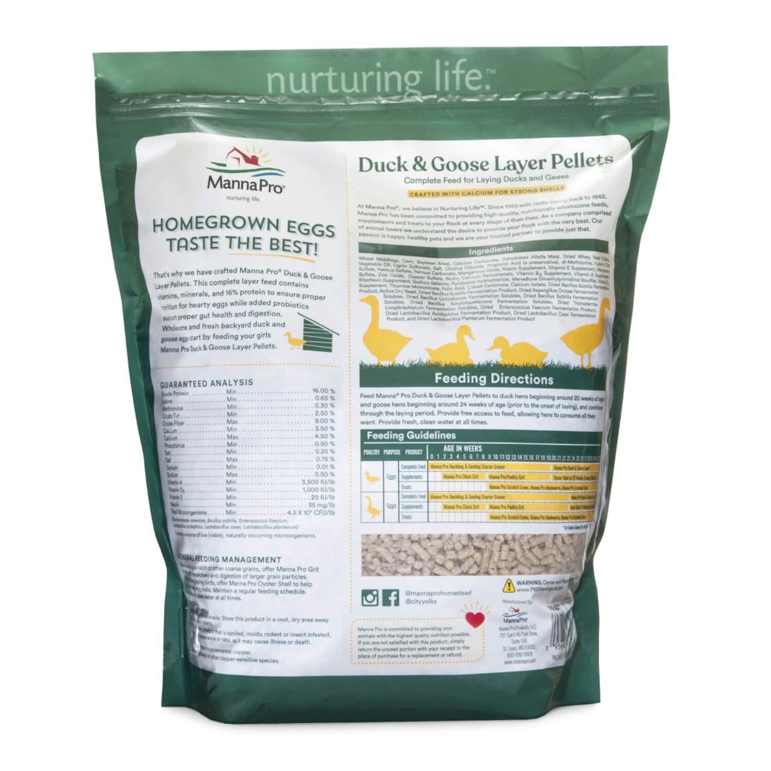 Manna Pro Duck & Goose Layer Pellets For Laying Ducks And Geese 8lb ...