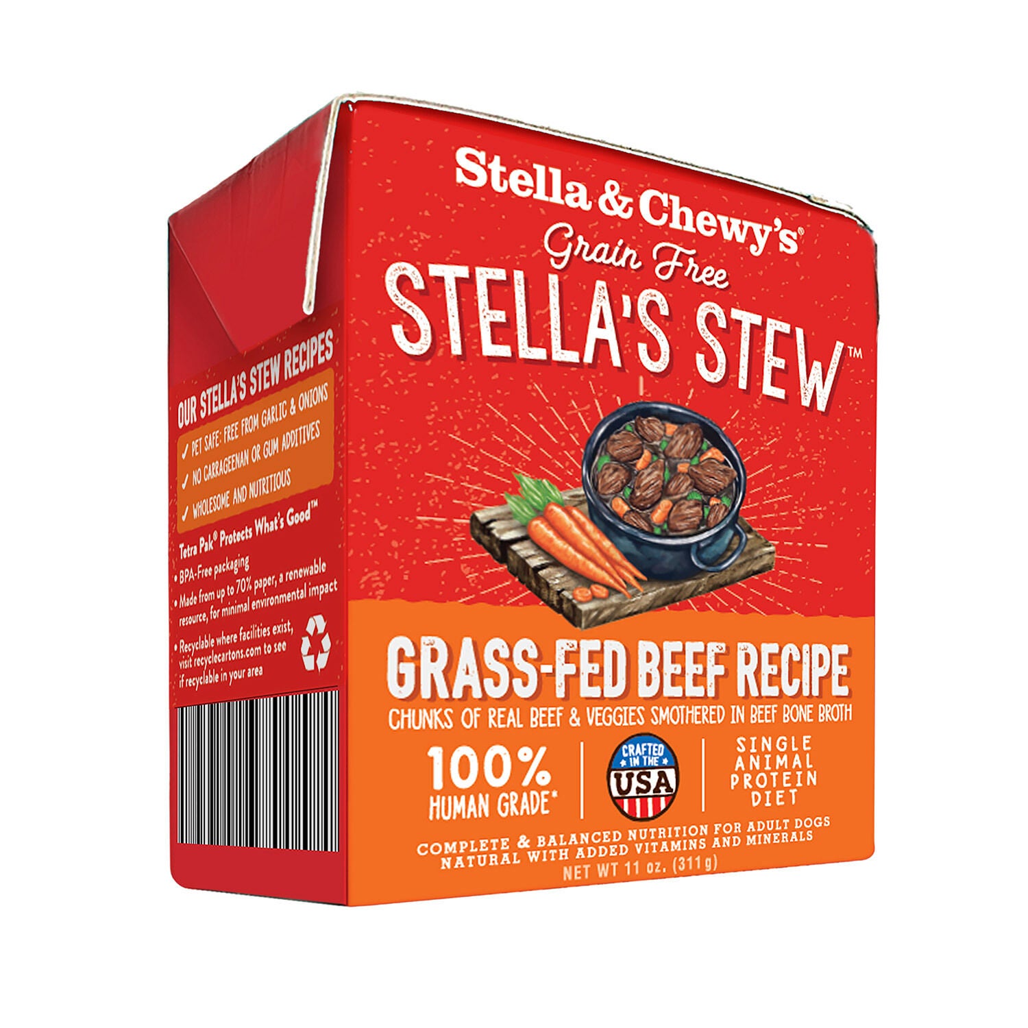 Stella & Chewy's Grain Free Stew Grass Fed Beef Recipe Wet Dog Food ...