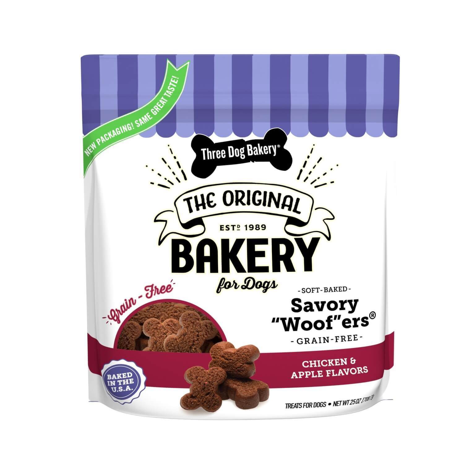 Three Dog Bakery Grain Free Chicken And Apples Meaty Woofers Soft Baked ...