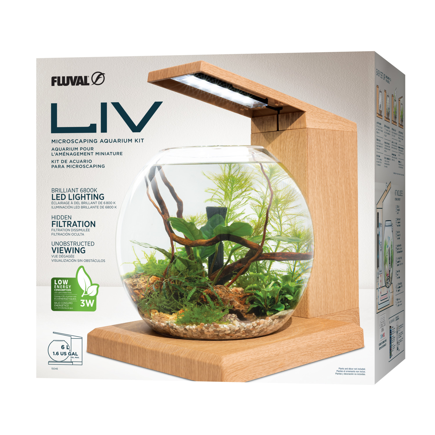Fluval Liv Teak Microscaping Aquarium Kit, 1.6 Gallon | Pet Supermarket