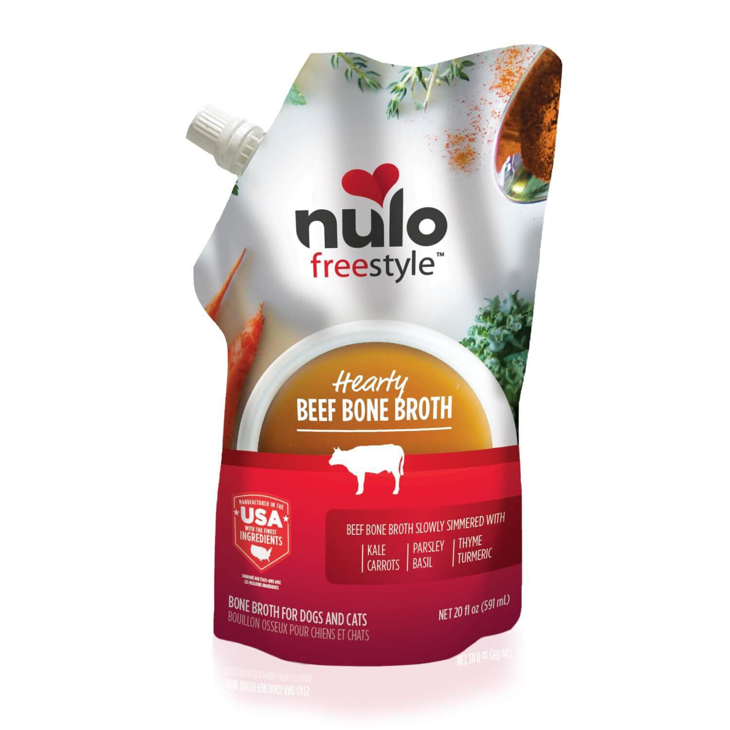 Nulo Freestyle Beef Bone Broth Hearty Dog & Cat Food Topper 20oz | Pet ...