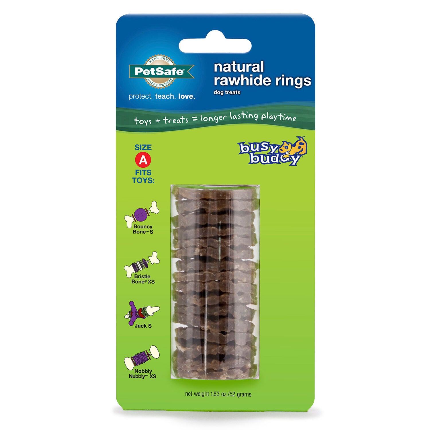 Petsafe Busy Buddy® Rawhide Treat Rings, Natural Rawhide Dog Treats ...