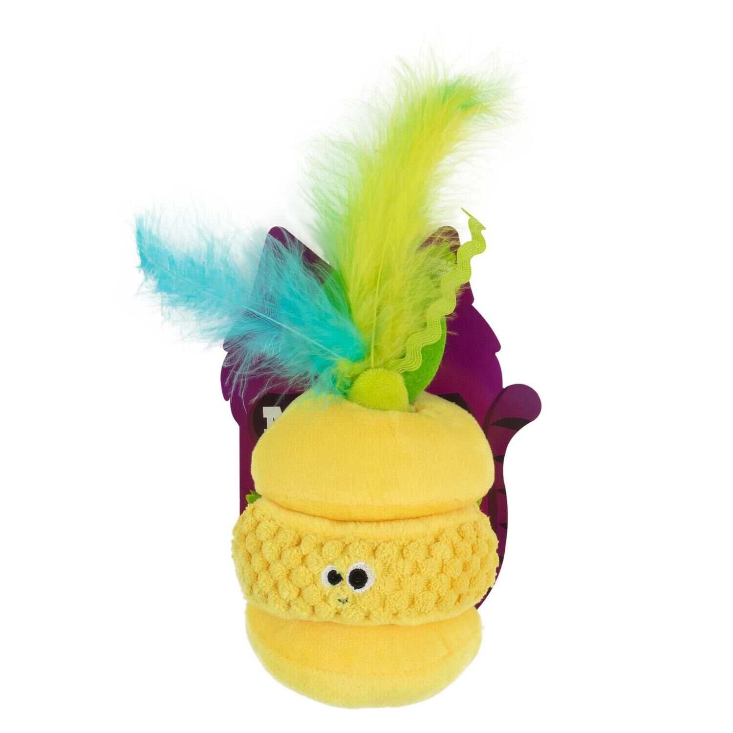 Mad Cat Pouncin' Pineapple Stacker Puzzle Catnip Filled Cat Toy 1ea ...