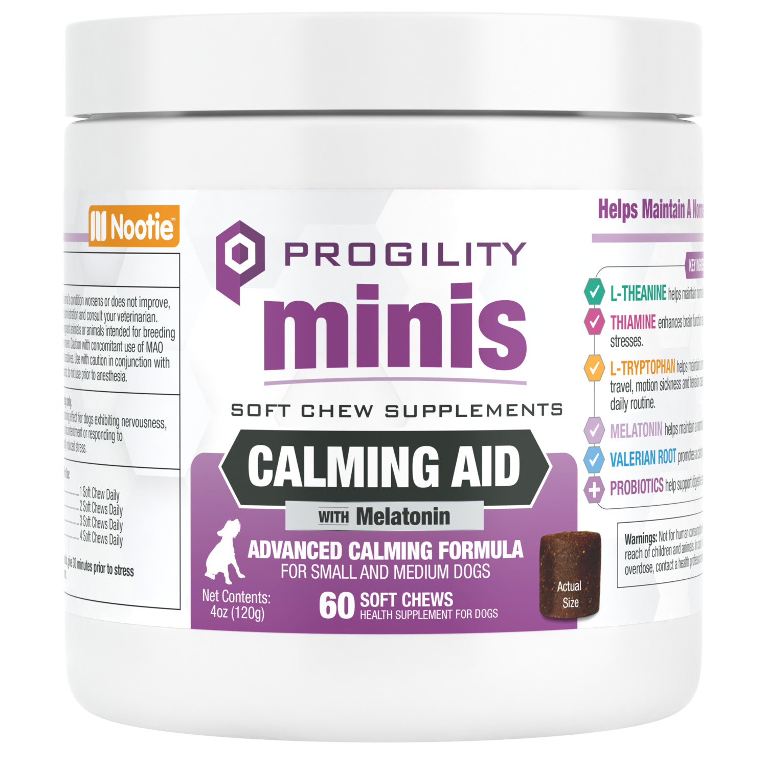 Progility Mini Calming Aid Soft Chew Supplements For Small & Medium ...