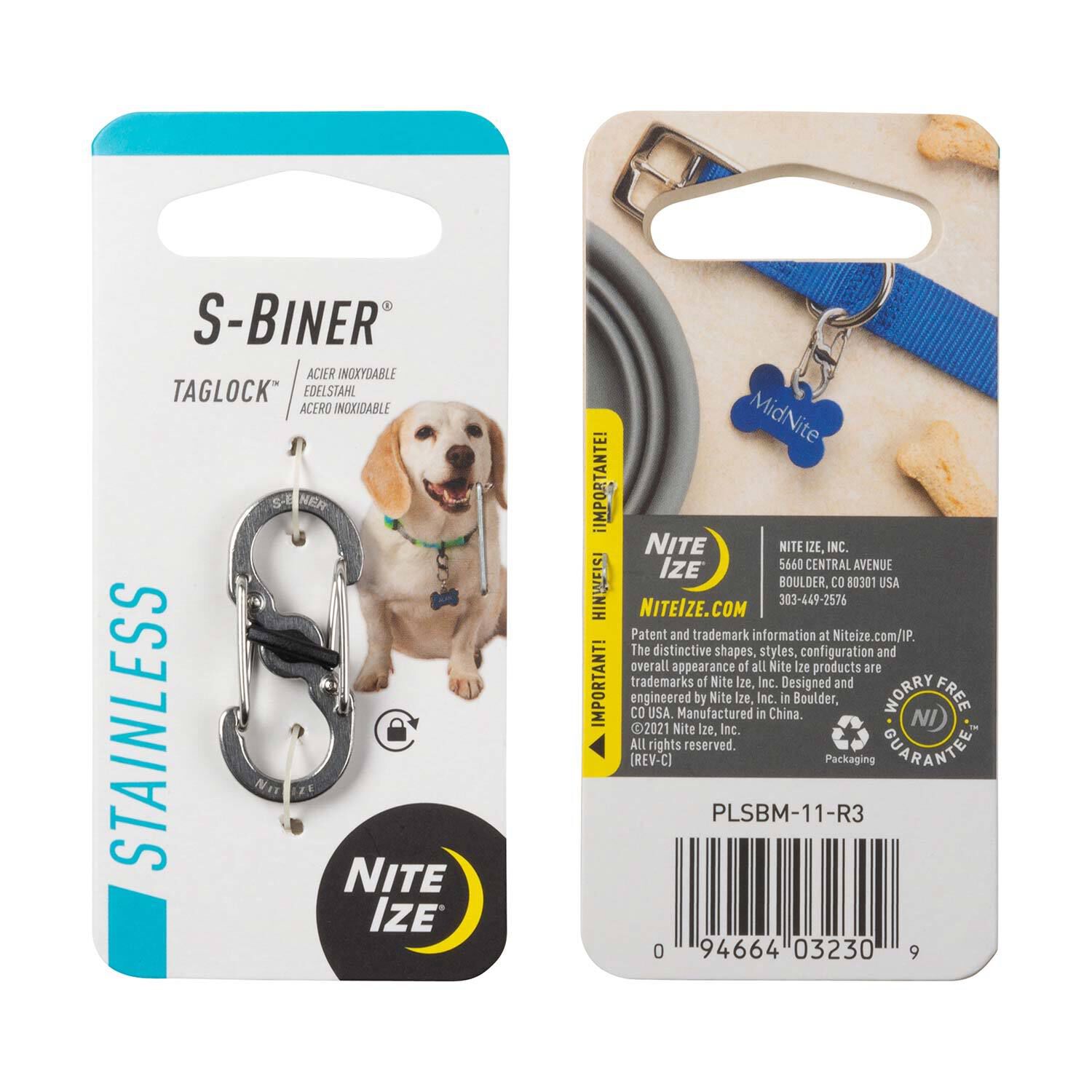 Nite Ize S-Biner Taglock Stainless Steel - Stainless | Pet Supermarket