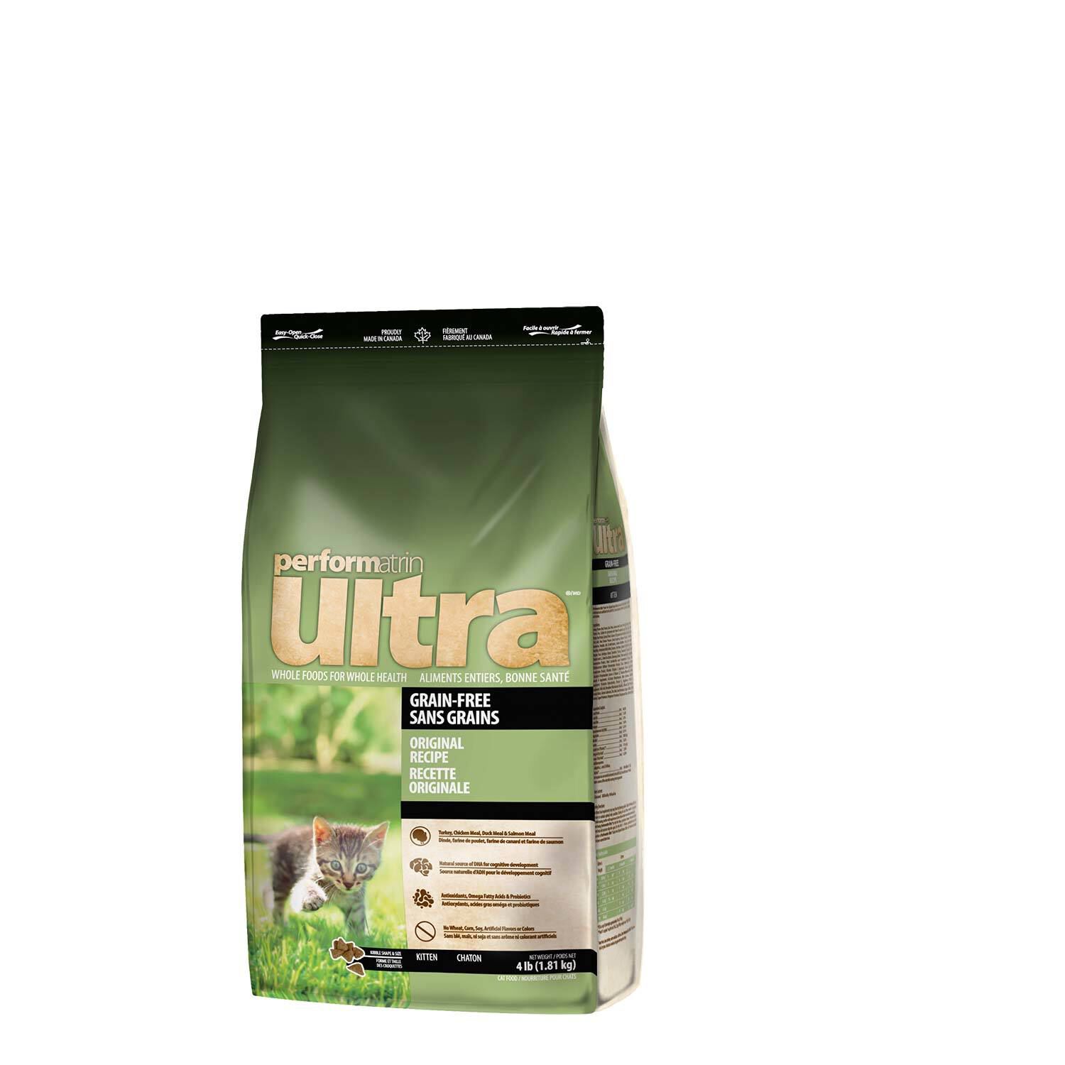 Performatrin Ultra Grain-Free Original Kitten Formula Dry Cat Food 4lb ...