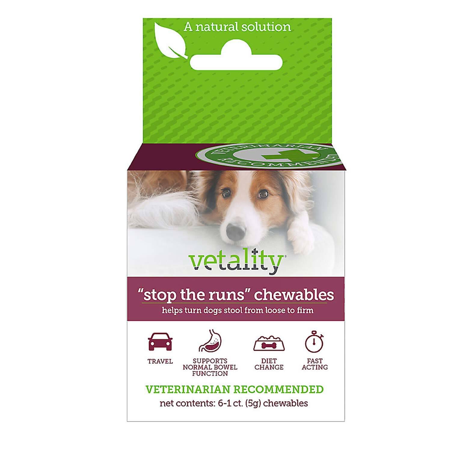 Vetality Stop The Runs Chewables For Dogs 6 Ct | Pet Supermarket