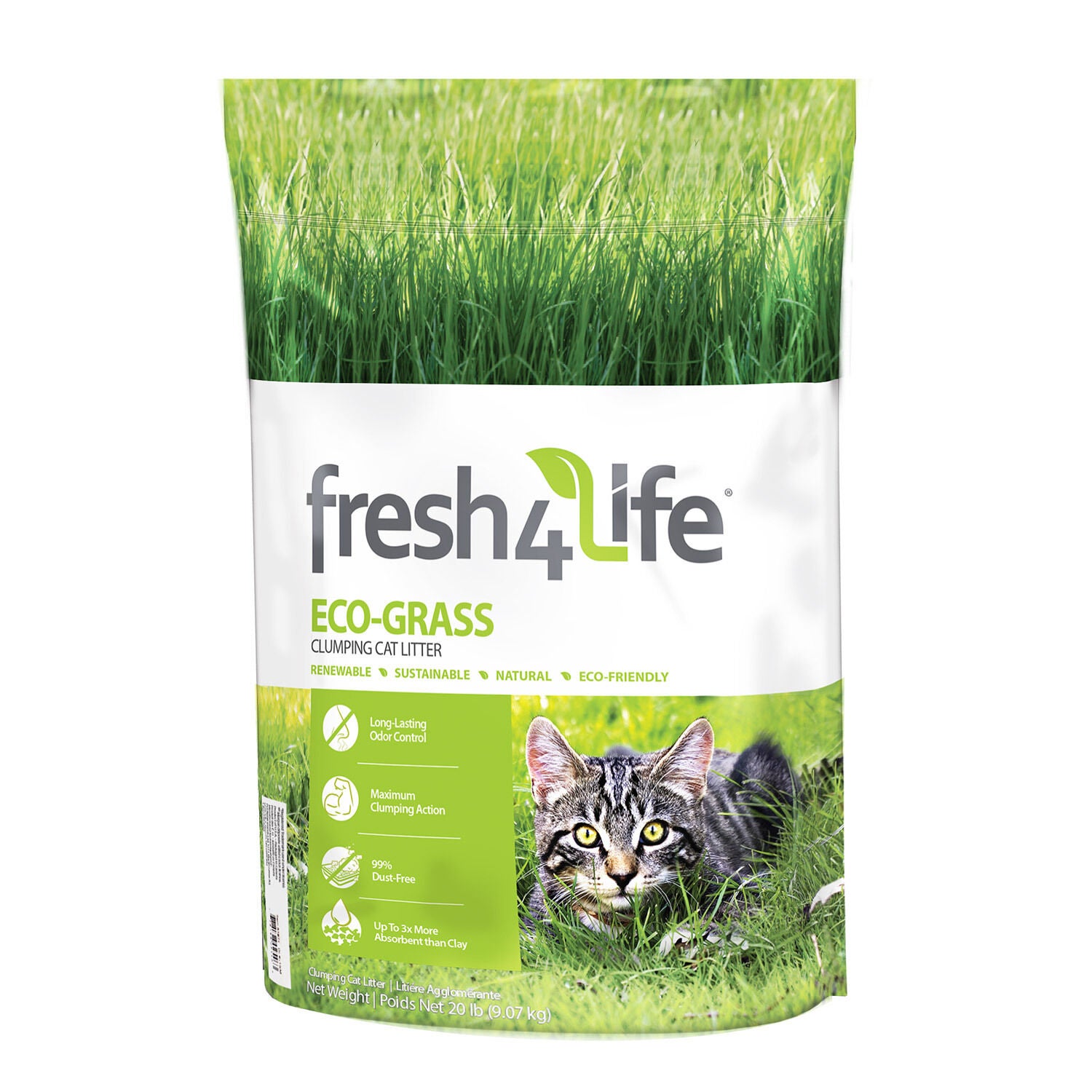 Fresh 4 Life Eco-Grass Clumping Cat Litter- 20Lb | Pet Supermarket
